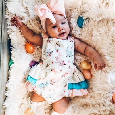 Bunny Ruffled Butt Baby Romper - Etsy