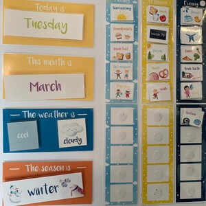 Morning Board Printable Activity Toddler Kids Homeschool Weather Chart ...