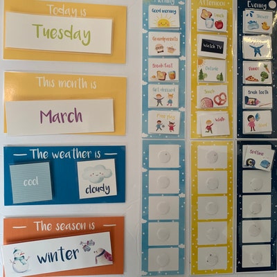 Morning Board Printable Activity Toddler Kids Homeschool Weather Chart ...