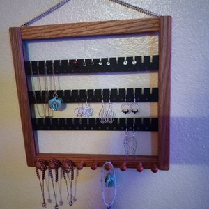 Wooden Earring Rack Oak Earring Holder 7 X 20 | Etsy