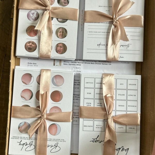 Personalised Guess the Gender Game Cards Gender Reveal Party Baby in ...