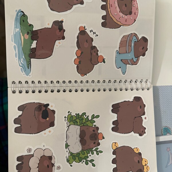 Cute Capybara Sticker Set | Cute Capybaras Sticker Pack Waterproof ...