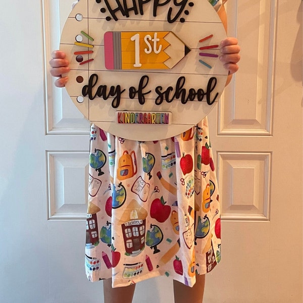 Kids Interchangeable First Day of School Sign, 100th Day of School ...
