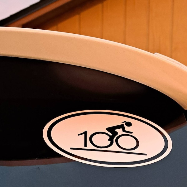 Bicycling Cycling 100 Mile Bike Race Decal Sticker Oval Fitness Club ...