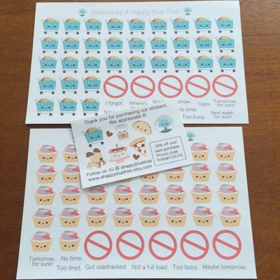 Happy Shopping Cart Grocery Reminder Kawaii Stickers Erin Condren ...