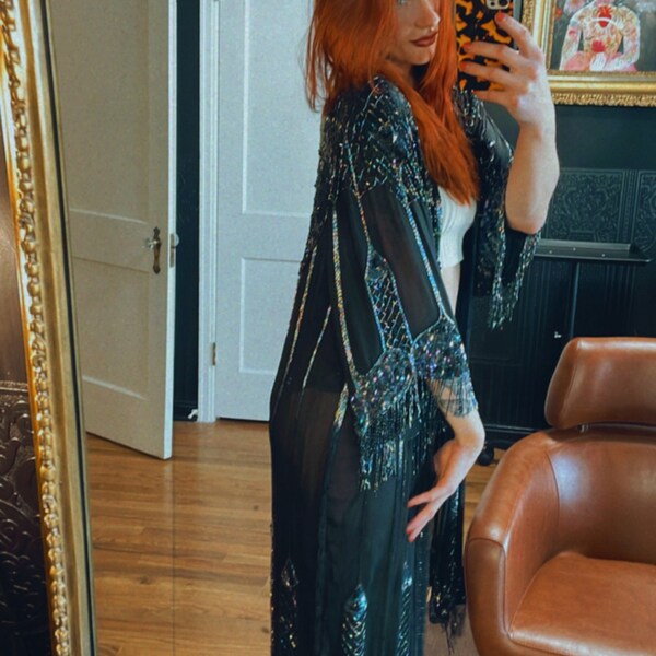 Green Abalone Shell & Aurora Borealis Crystal Pendant Chest Piece, OOAK ...