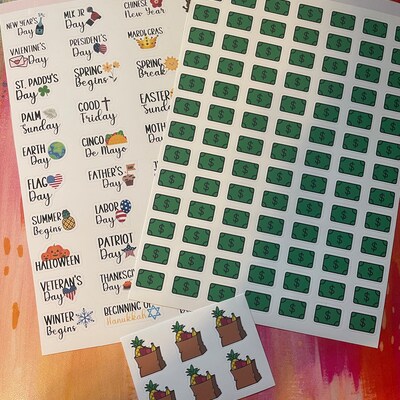Holiday Planner Stickers, Cute Holiday Icon, Calendar, U.S. Holidays ...
