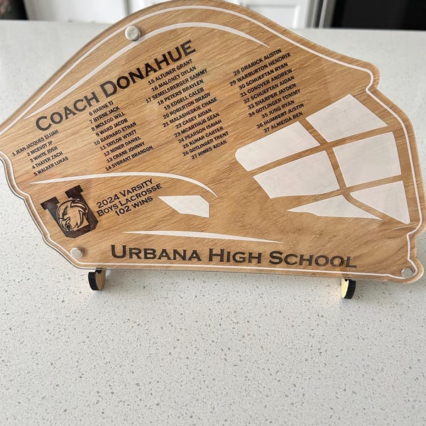 Custom Football Coach Wood & Acrylic Plaque With Coach and Players ...