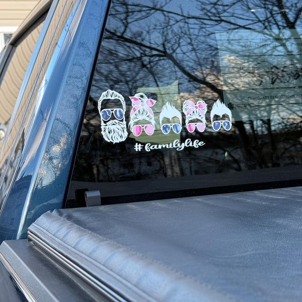 Familylife Decal, Bearded Dad, Momlife, Kidlife, Dadlife, Family Car ...