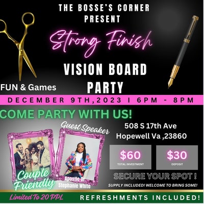 Vision Board Party Flyer, Vision Flyer, Manifesting Event Flyer ...