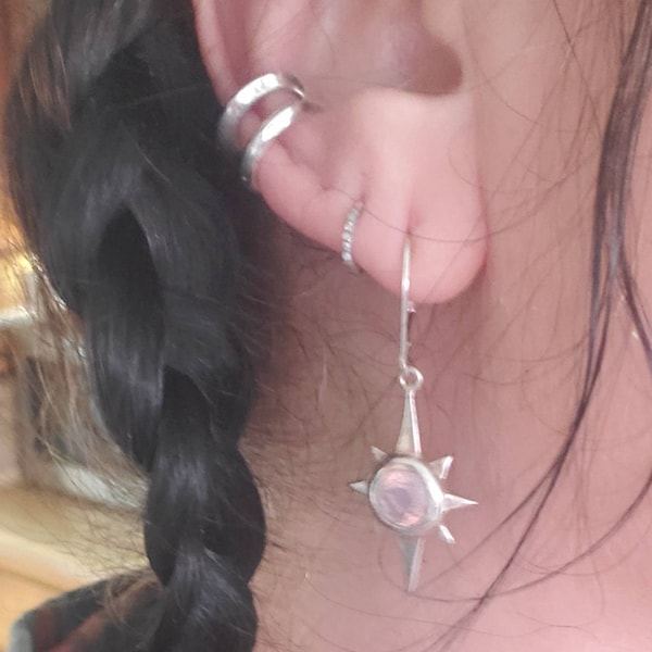 925 Silver Eclipse Ear Cuff, No Piercing Sterling Silver Cuff Earring, Modern Art Jewelry - Etsy