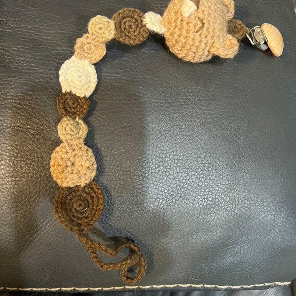 Crochet Bear Pacifier Clip PATTERN, Amigurumi Baby Shower Gift (PDF ...