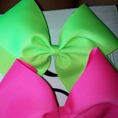 Neon Cheer Bow Neon Pink Neon Orange Neon Yellow Neon Lime Neon Green ...