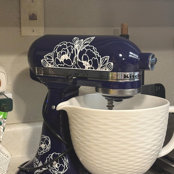 Floral Inspired Design Kitchenaid Mixer Decal Sticker Kitchen Mixer ...