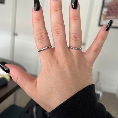 Stacking Ring Personalized Tiny 2mm Name Ring Hand Stamped Stacking ...