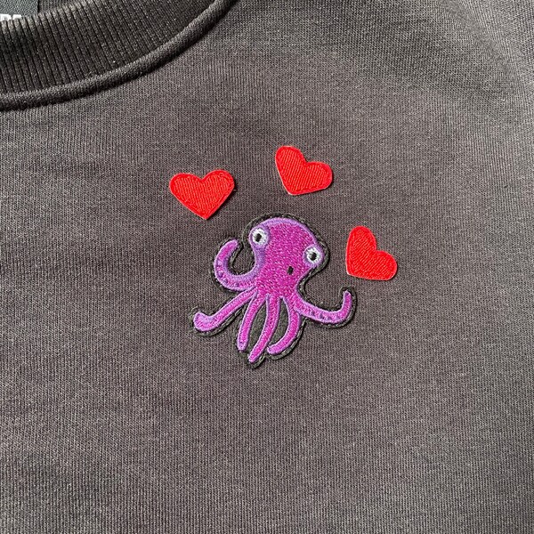 Purple Octopus Iron-on Patch, Octopus Badge, Marine Animal Patch ...