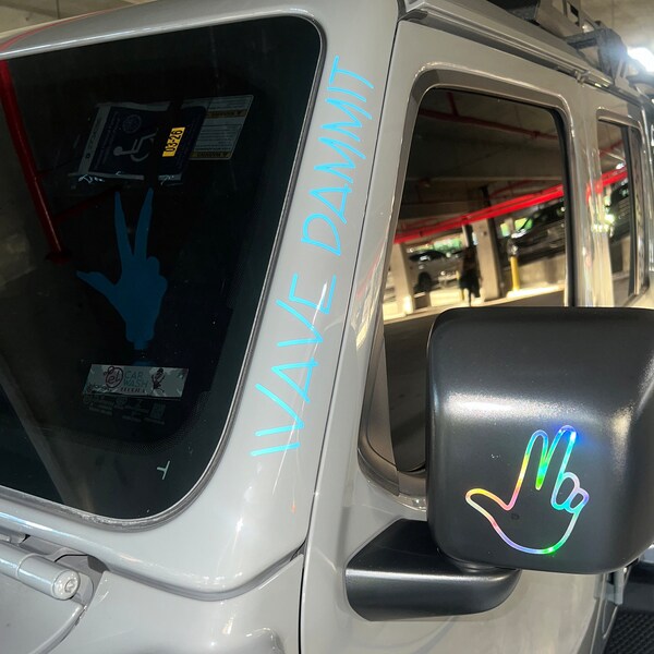 Custom "wave Dammit" Decals| Fits Jeep Wrangler, Suv's, 4x4, Offroad ...