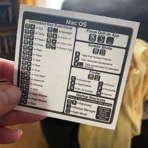 Mac OS MacBook Keyboard Shortcut Decal Sticker - Etsy