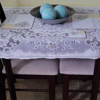 Exquisite Vintage Madeira Style Hand Embroidered Line Tablecloth Beige ...