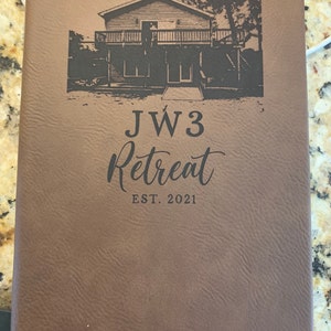 Personalized Leather Lodge Guest Book, Engraved Lined Journal ...