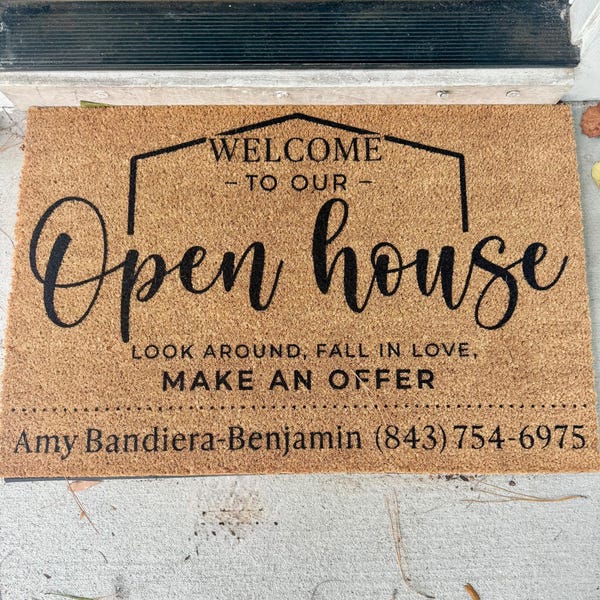 Open House Doormat: Realtor Client Gift, Custom Welcome Mat - Etsy