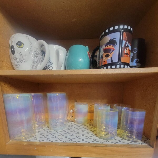 Color Changing Glass Mug Handblown Coffee and Tea Cup Iridescent Glass ...