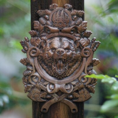 Angry Celtic Bear, Celtic Wood Carving, Viking Carving, Celtic Lord of ...