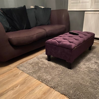 PURPLE Ottoman Footstool, Coffee Table, Ottoman Storage, Living Room ...