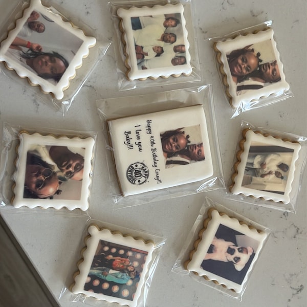 Edible Photo Cookie, Set of 12 Personalized Edible Photo Cookies ...