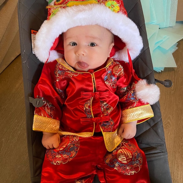 Dragon Chinese Baby Tang Suit 12m W/ Tiger Shoes and Accessories, for ...
