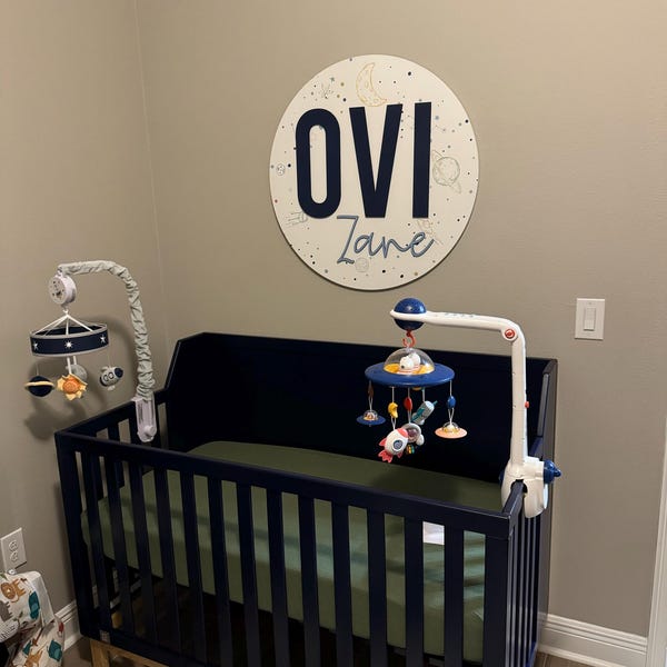 Outer Space Name Sign | Personalized | Baby Name Sign | Wood Sign ...
