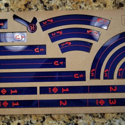 Full Set of Acrylic 2.0 Templates and Range Rulers for Use With X-wing ...