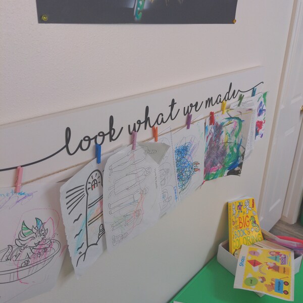 3D Look What We Made Sign | 46" Children's Art Display | Playroom Wall ...