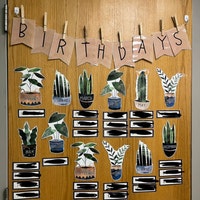 Modern Boho Plants Birthday Display Rustic Boho Classroom - Etsy UK