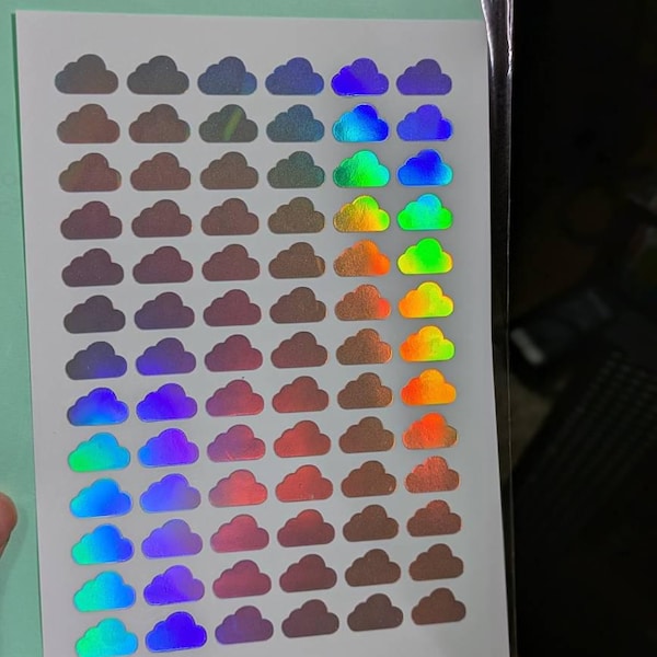 Vinyl Holographic Cloud Stickers, Puffy Cloud Stickers, Planner ...