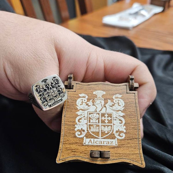 10K Gold, 14K Gold, 18K Gold, Family Crest Ring-coat of Arms- Family ...