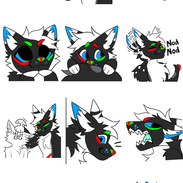Digital Canine Furry Emote/sticker Bases (pack 2) - Etsy