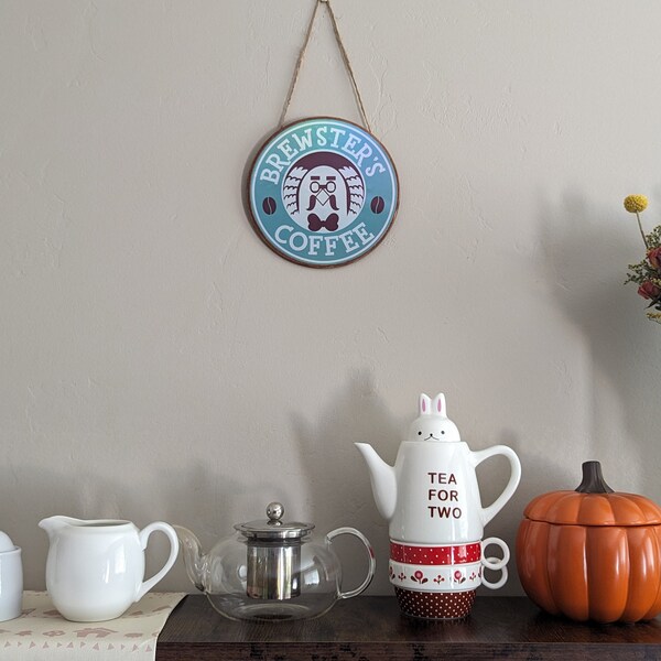 Animal Crossing Brewster's Coffee Sign the Roost Coffee Bar Handmade ...
