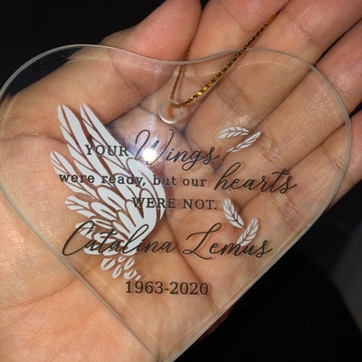 Personalized Glass Heart Ornament, Personalized Memorial Ornament ...