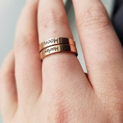 Personalized Ring for Women Engraved Ring Custom Ring Mother's Day Gift ...