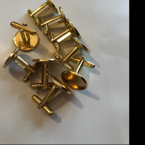 10 Pcs Cuff Links Cufflinks Bezel Setting Match 10mm-20mm Cameo Antique ...