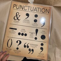 Punctuation Writing and Grammar Art Print. Fine Art Paper, Laminated ...