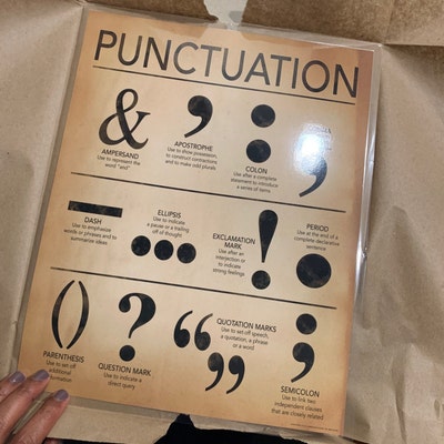 Punctuation Writing and Grammar Art Print. Fine Art Paper, Laminated ...