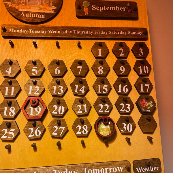 Wooden Perpetual Calendar for Kids,montessori Classroom, Homeschool ...