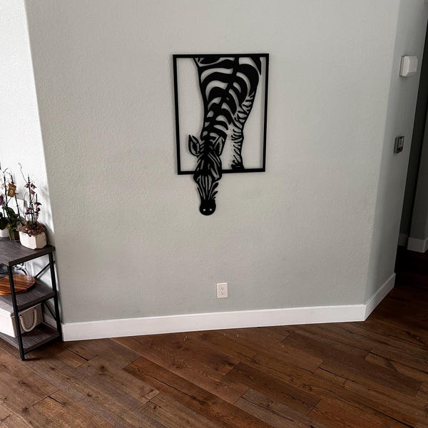 Abstract Zebra Metal Decor, Metal Wall Decor, Housewarming Decor, Metal ...