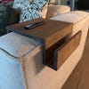 Couch Arm Rest Table With Magazine Stand, Modern Wood Armrest Table ...