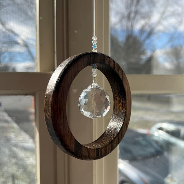 Midsized Double Circle Suncatcher / Sun and Moon Decor / Window Sun ...
