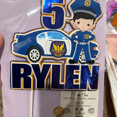 Police Cake Topper, Policeman Topper, Cops Party Decoration, Officer ...