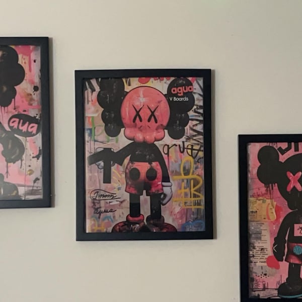 Set of 3 KAWS Poster, Kaws Figure Poster,printables Minimalist ...