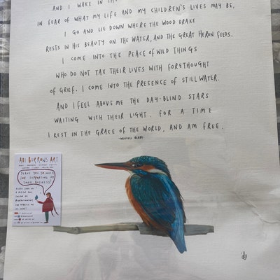 Work Sometimes by Mary Oliver / Bird Robin Poem Art Print - Etsy